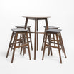 Simi Natural Walnut Finish Circular 5 Piece Bar Height Dining Set ...