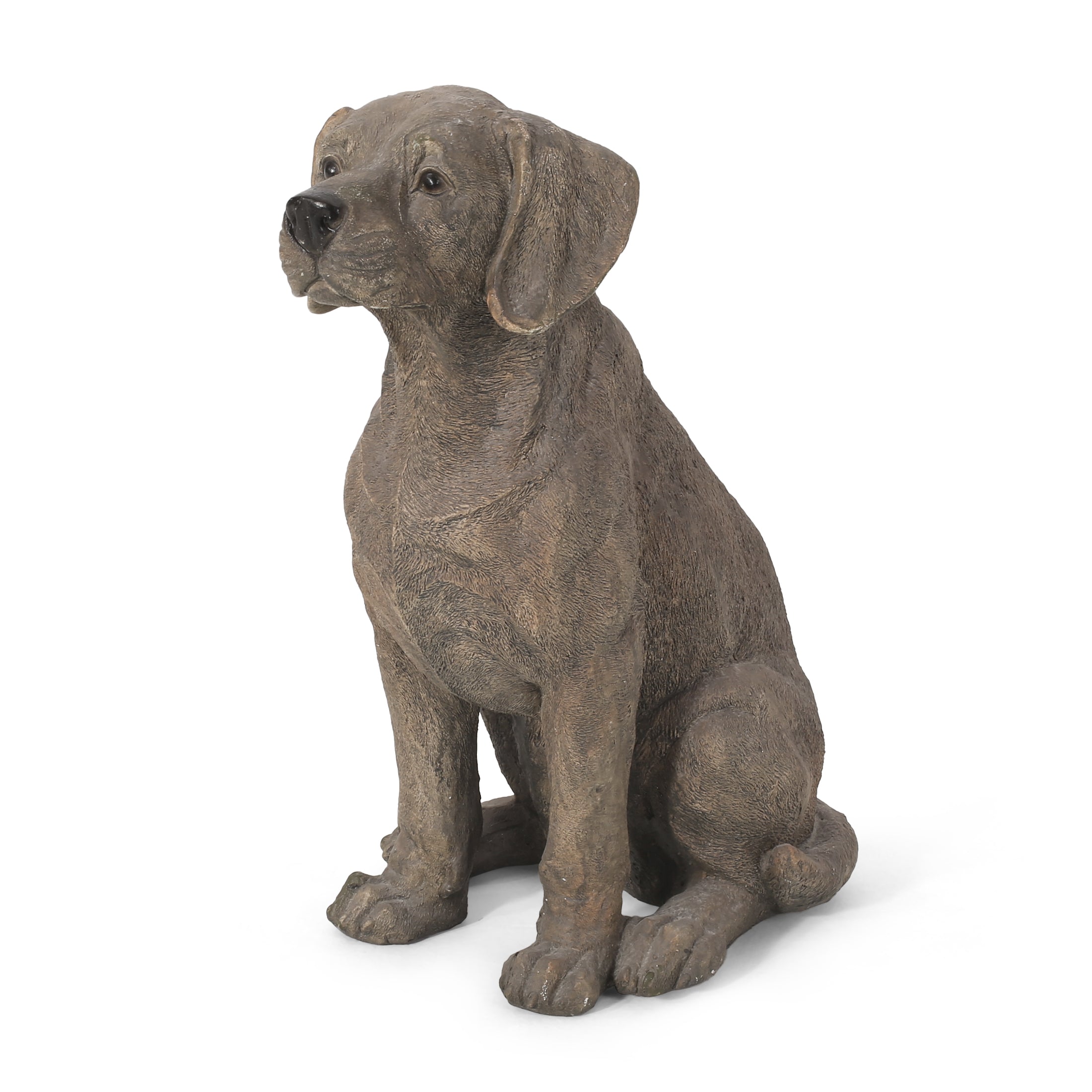 Hayesville Outdoor Dog Garden Statue, Dark Brown – GDFStudio