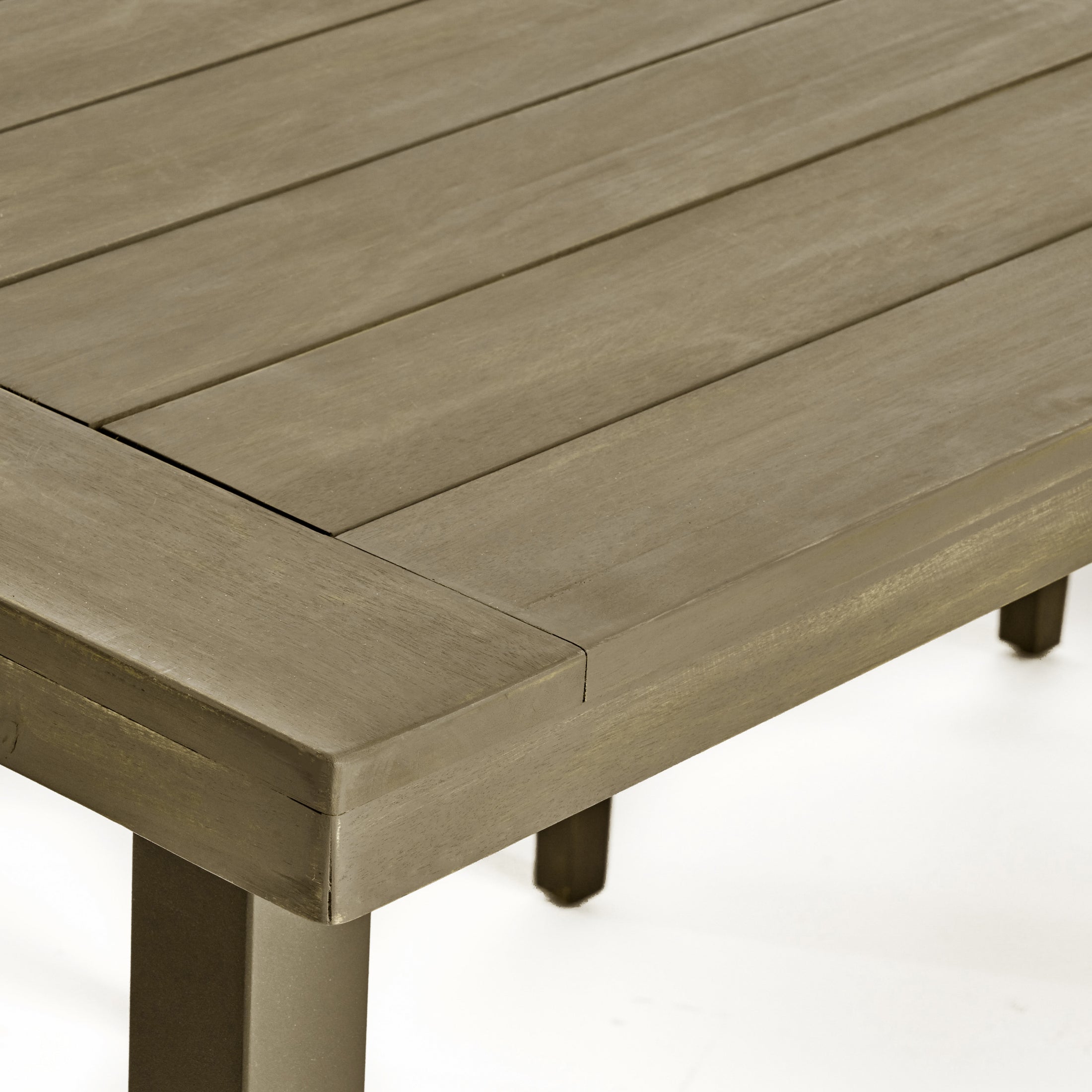 Mika Outdoor Finished Acacia Wood Dining Table with Metal Legs – GDFStudio