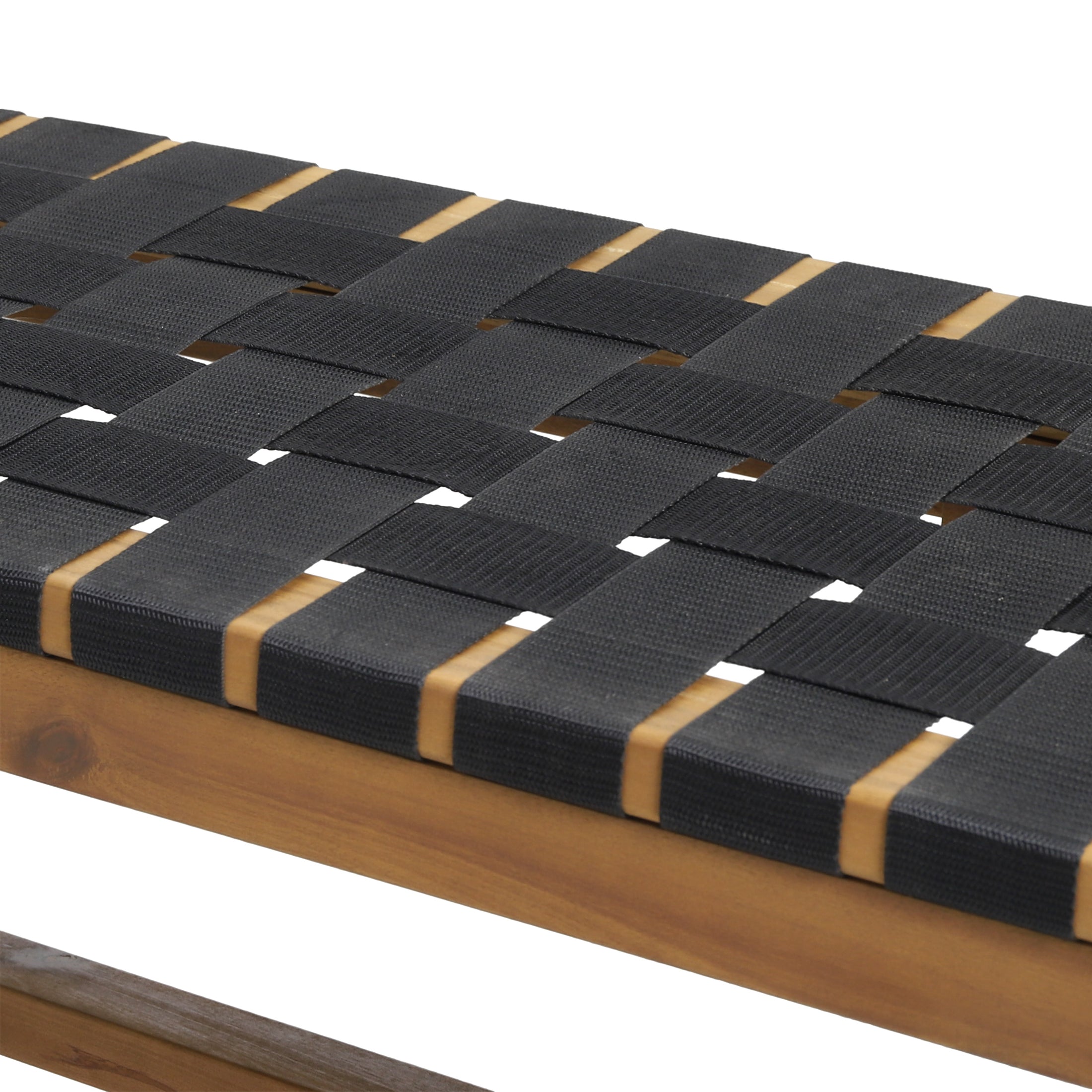 Angie Outdoor Acacia Wood Bench with Rope Seating – GDFStudio