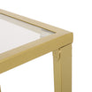 Hebble Modern Glam Glass Top C-Shaped Side Table, Gold – GDFStudio