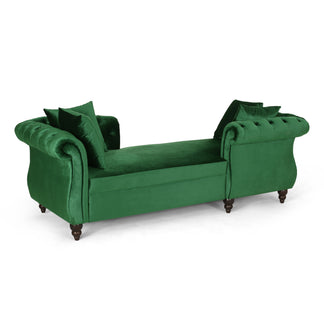 Harrisville Modern Glam Tufted Velvet Tete-a-Tete Chaise Lounge with A ...