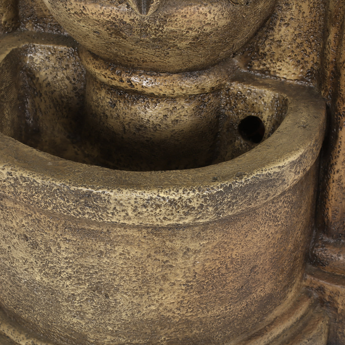 Sardis Outdoor 2-Tier Single Spout Fountain, Light Brown – GDFStudio